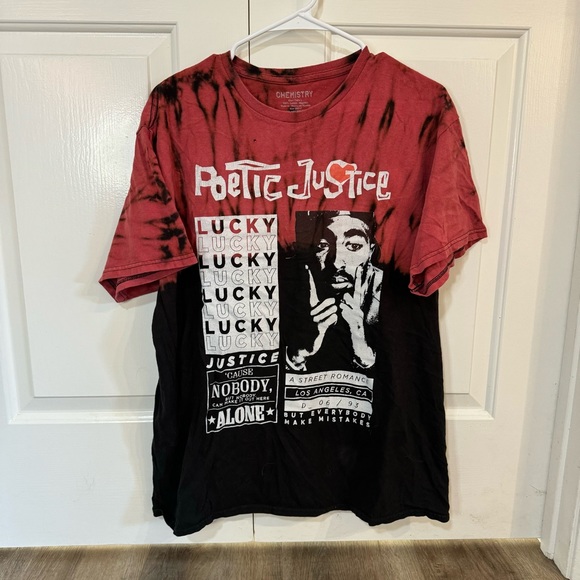 Poetic Justice | Shirts | Poetic Justice Black And Red Tie Dye Graphic ...